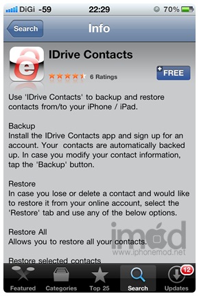 วิธี backup รายชื่อ contact บน iOS 4.x ก่อนอัปเดตไป iOS 5.x ด้วย iDrive ...