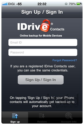 วิธี backup รายชื่อ contact บน iOS 4.x ก่อนอัปเดตไป iOS 5.x ด้วย iDrive ...