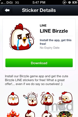 ดาวน์โหลด LINE Sticker ฟรีชุด LINE Birzzle