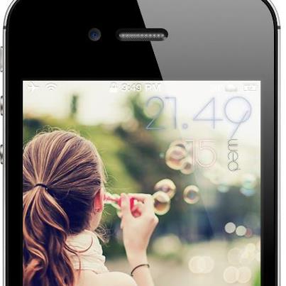 ธีม LS Blowing Bubbles สำหรับล็อคหน้าจอ [WinterBoard]