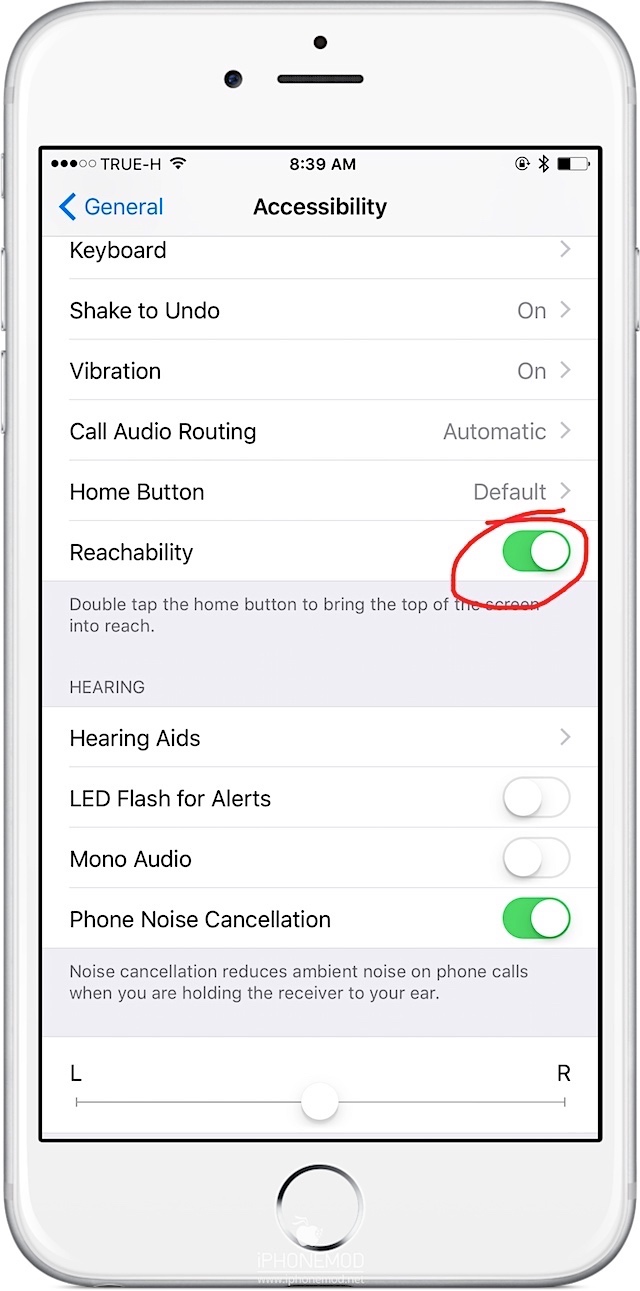 Reachability ฟีเจอร์ดึงจอลงเพื่อแตะสำหรับ iPhone 6, 6s ขึ้นไป