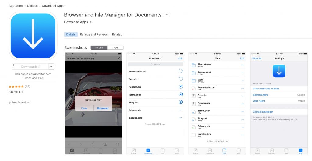 Browser and File Manager for Documents แอปฟรีโหลด YouTube