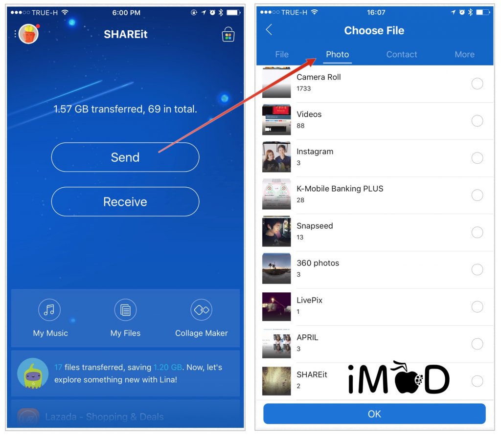 วิธีย้ายรูปจาก iPhone iPad ลงคอมอย่างง่าย ด้วย SHAREiT รองรับ Mac/PC