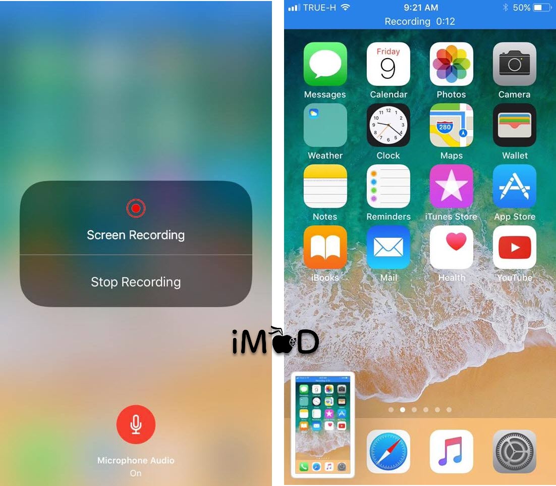พรีวิว Screen Recording (อัดวิดีโอหน้าจอ) iPhone ใน iOS 11 Beta 1