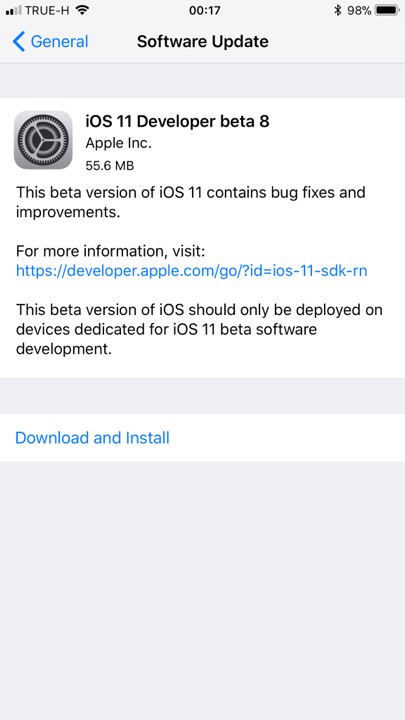 Apple ปล่อย iOS 11 Developer Beta 8 ให้เหล่านักพัฒนาได้อัปเดตแล้ว