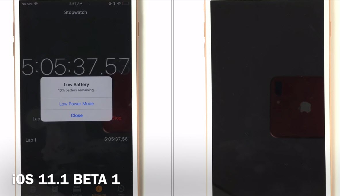 เปรียบเทียบแบตเตอรี่ iOS 11.1 Beta 1 กับ iOS 11.0.1 | techfeedthai