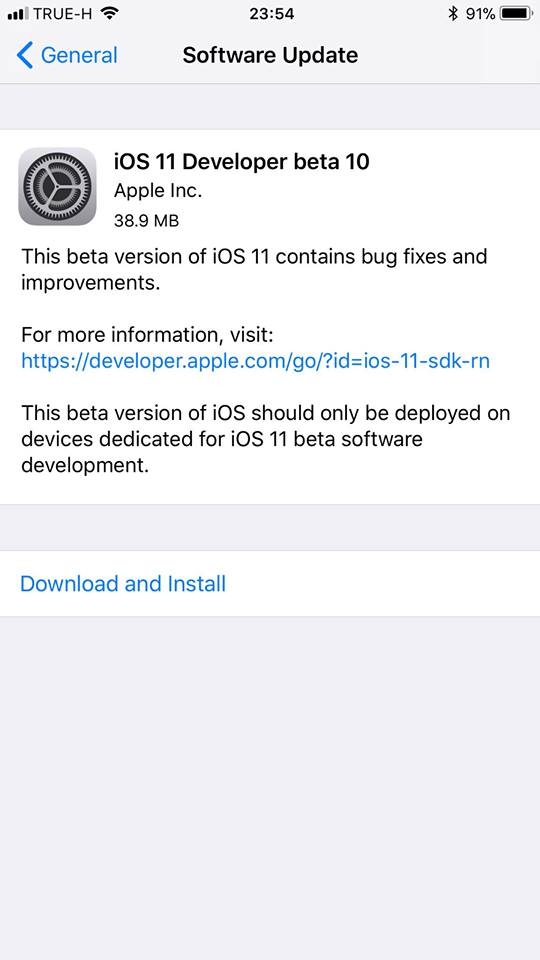 Apple ปล่อย iOS 11 Developer Beta 10 ให้เหล่านักพัฒนาได้อัปเดตแล้ว