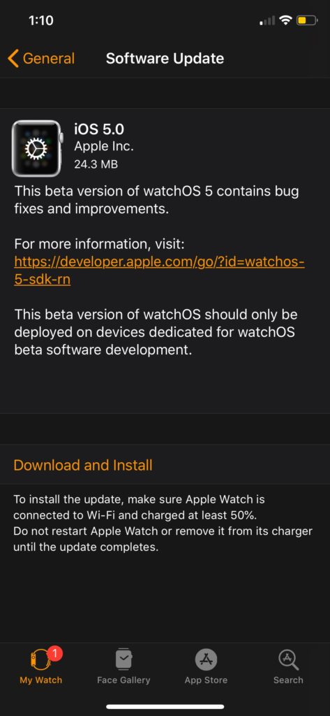 Apple กลับมาปล่อยอัปเดต watchOS 5 beta 1 อีกครั้ง | techfeedthai