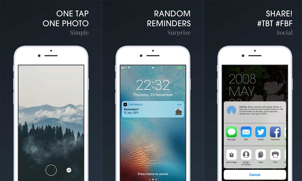 THROWBACK แอปสุ่มภาพถ่ายในอดีตจาก iPhone ของคุณเอง
