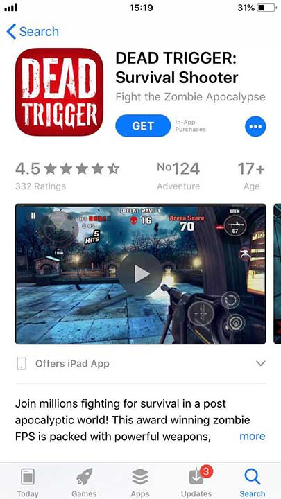 DEAD TRIGGER เกม Shooter เดิน ยิง หนี เอาชีวิตรอดจากซอมบี้สุดมัน