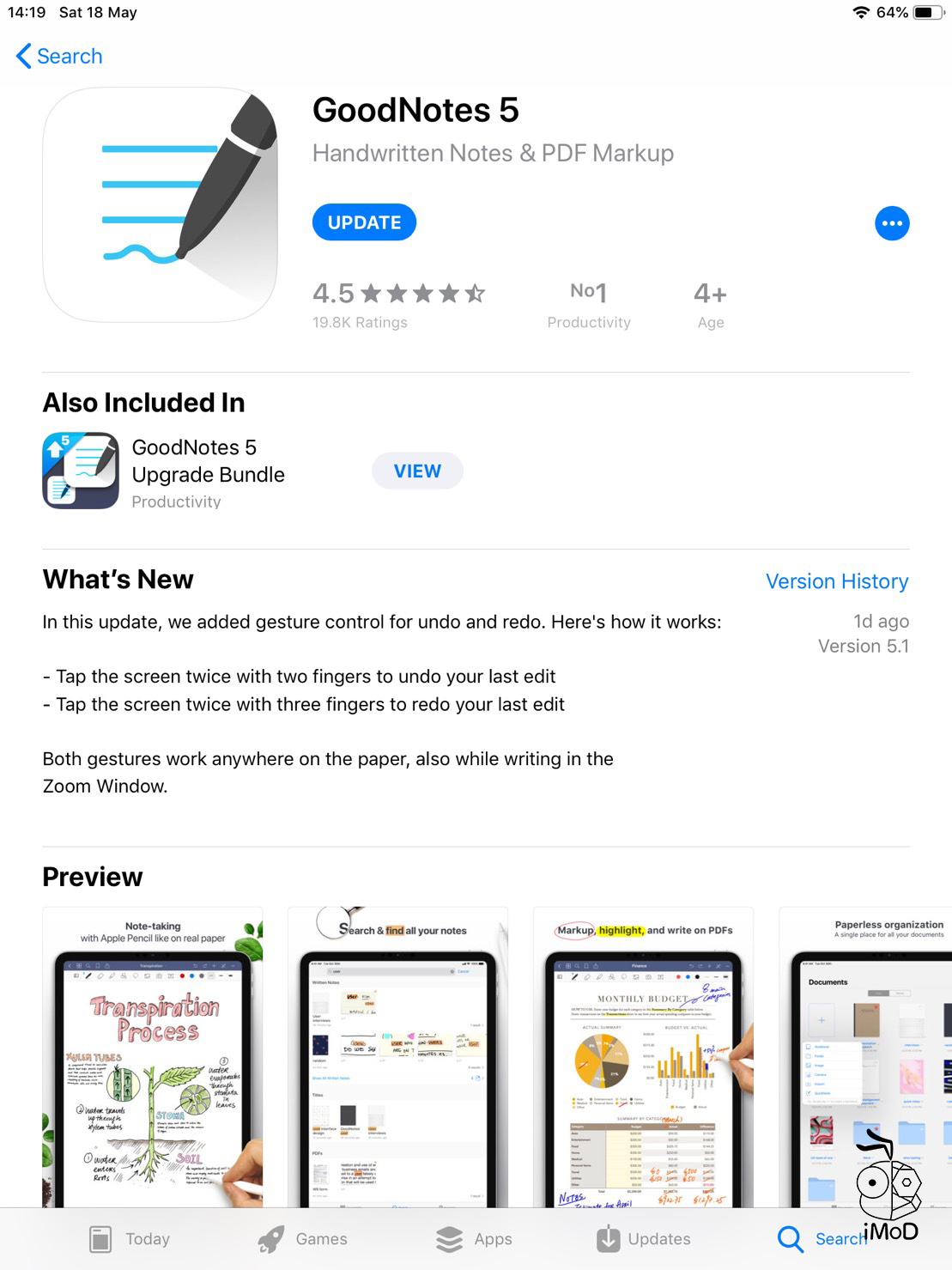 GoodNotes 5 อัปเดตฟีเจอร์ใหม่ สามารถแตะดับเบิ้ลแท็บเพื่อย้อนกลับ (Undo ...