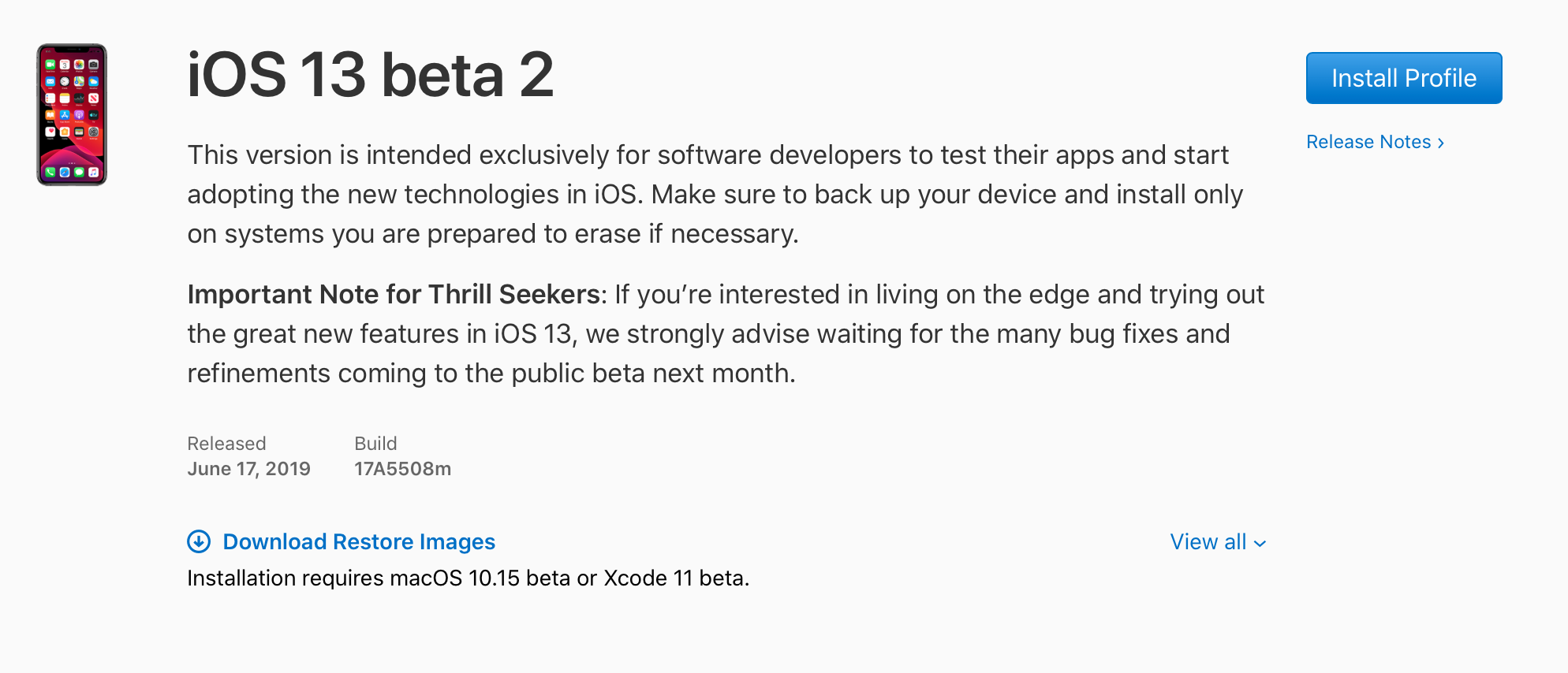 Apple ปล่อย iOS 13, iPadOS Developer beta 2 ให้นักพัฒนาได้อัปเดต