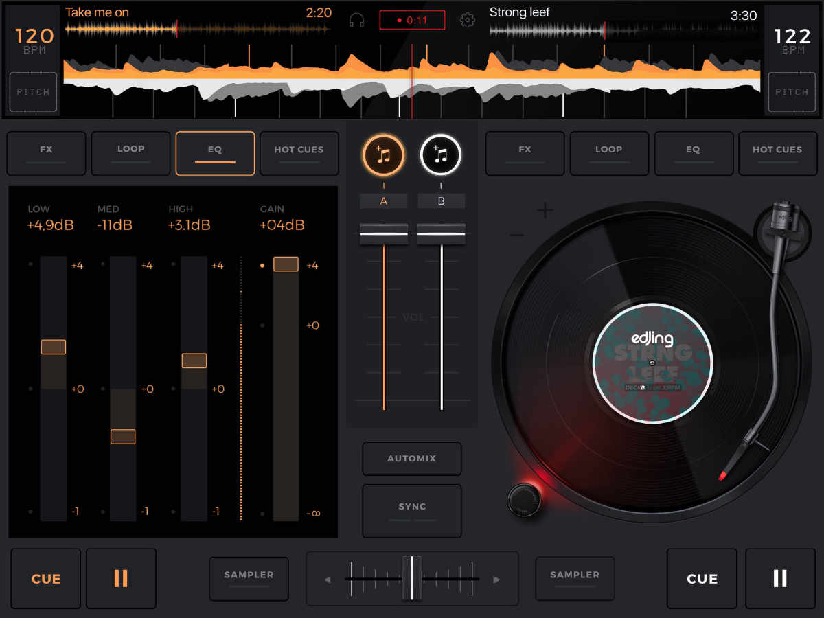 เปลี่ยน iPhone/iPad ให้เป็นโต๊ะดีเจระดับมืออาชีพด้วยแอป edjing Mix - dj app