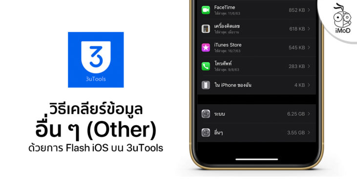 วิธีการเคลียร์ไฟล์อื่น ๆ (Other) ด้วยการ Flash iOS บน 3uTools