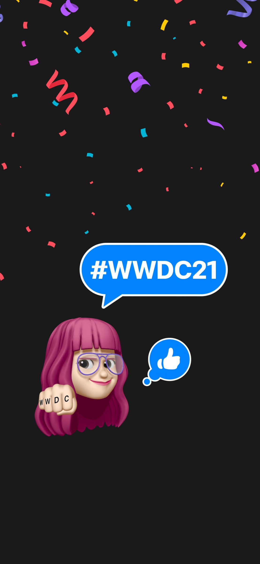 ภาพพื้นหลัง (Wallpaper) WWDC21 แบบปรับแต่ง สำหรับ iPhone