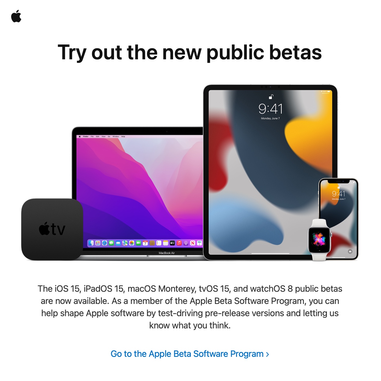 Apple ส่งเมลชวนผู้ใช้มาทดสอบ iOS 15 Public Beta และ OS ตัวอื่น ๆ