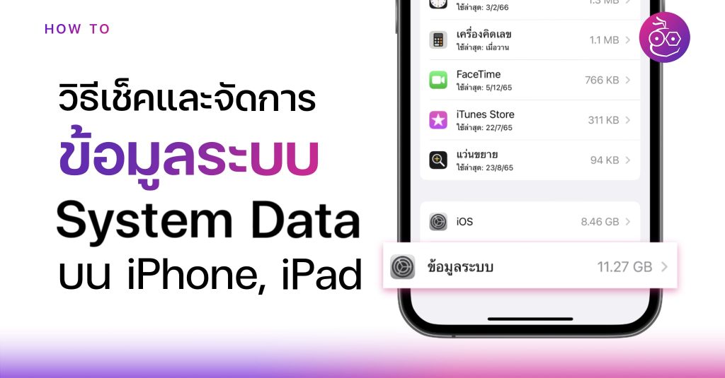 วิธีเช็คและจัดการไฟล์ข้อมูลระบบ (System Data) บน iPhone, iPad