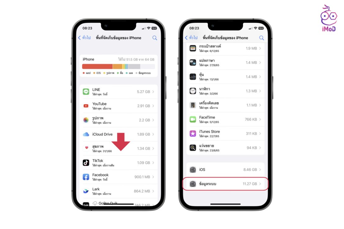 วิธีเช็คและจัดการไฟล์ข้อมูลระบบ (System Data) บน iPhone, iPad