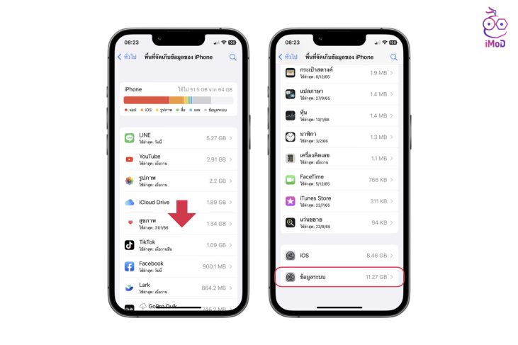 วิธีเช็คและจัดการไฟล์ข้อมูลระบบ (System Data) บน iPhone, iPad
