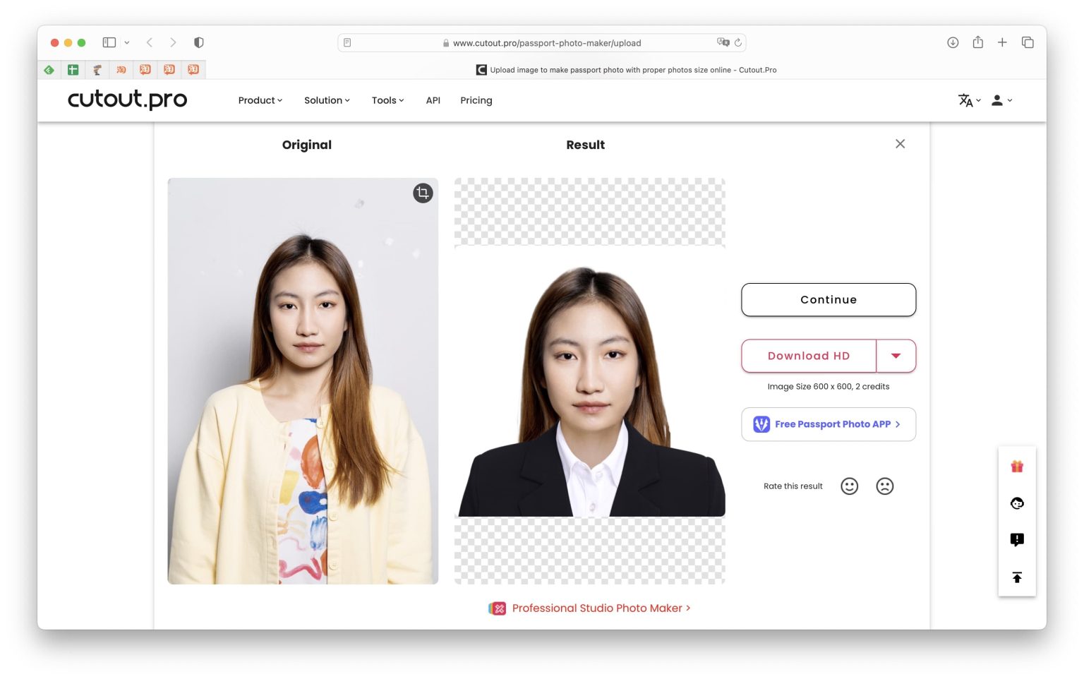 cutout.pro เว็บทำรูปพื้นหลังขาว รูปติดบัตร รูปพาสปอร์ต รูปวีซ่าฟรีใน 1 นาที
