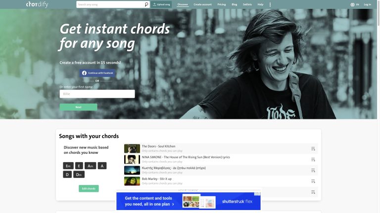 Chordify เว็บดูคอร์ดเพลง เพียงแค่ค้นหาเพลงที่ต้องการ