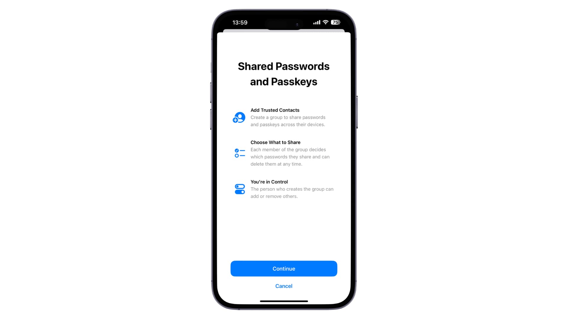 iOS 17 แชร์รหัสผ่าน และ Passkey กับเพื่อนและคนในครอบครัวได้แล้ว!