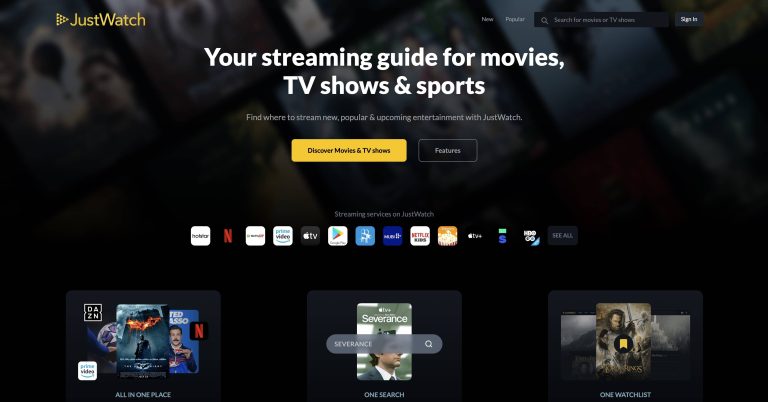 Justwatch เว็บหาหนังว่าดูในแพลตฟอร์มไหนได้บ้าง