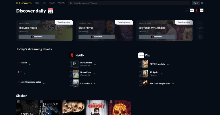 Justwatch เว็บหาหนังว่าดูในแพลตฟอร์มไหนได้บ้าง