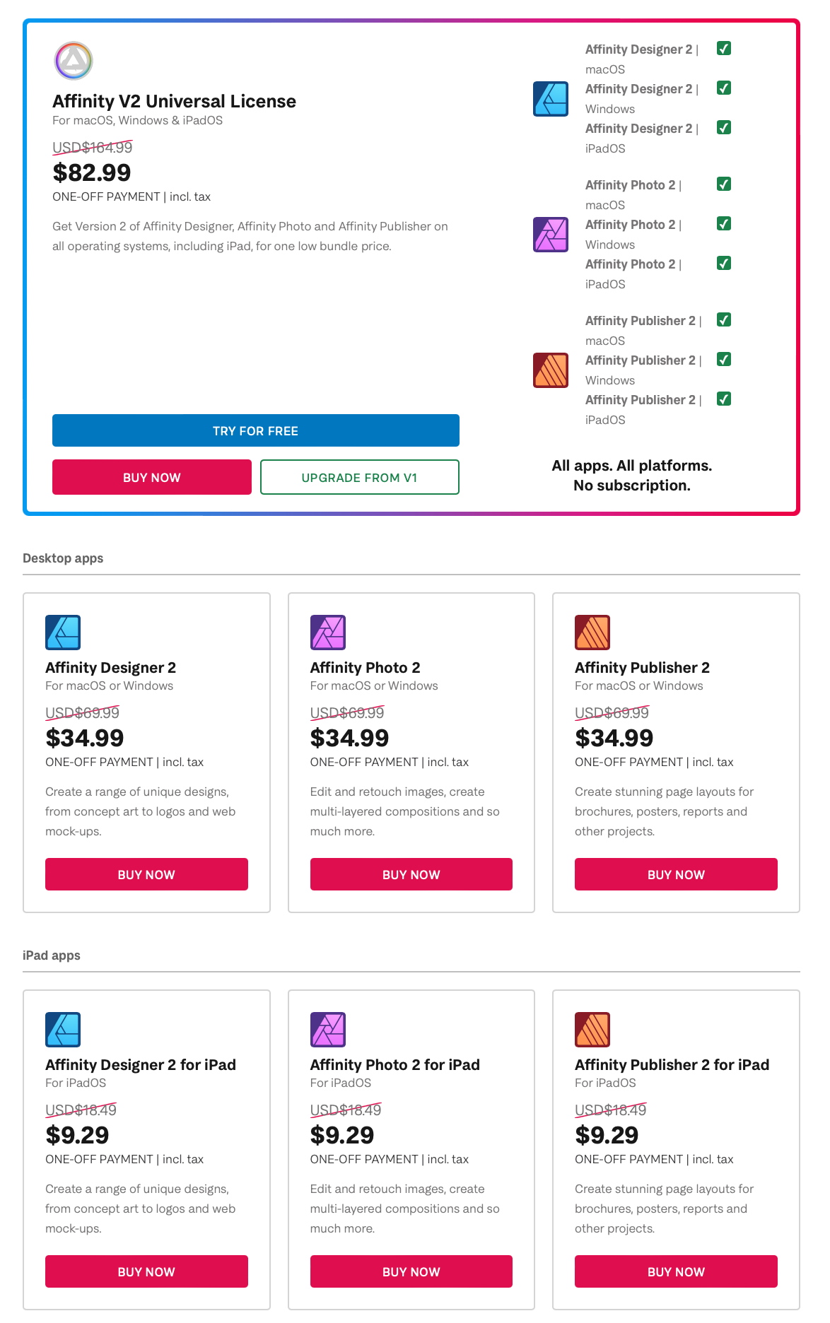 Affinity V2 แอปคู่แข่ง Adobe เปิดให้ลองฟรี 6 เดือน, ถ้าจะซื้อตอนนี้ก็ลด 50%