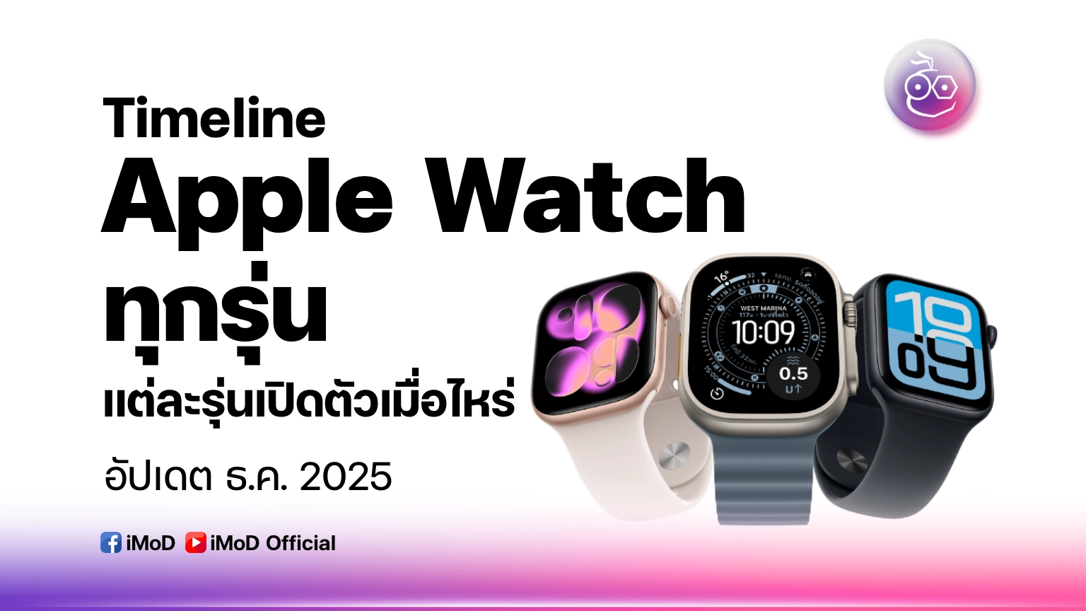 Timeline – Apple Watch รุ่นล่าสุดตัวไหน มีกี่รุ่น (อัปเดต ธ.ค. 2025)